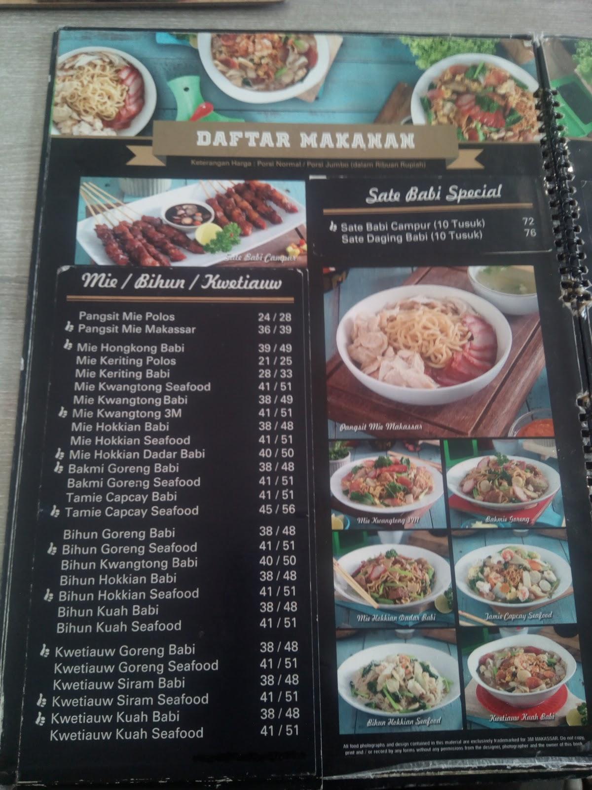 Carta del restaurante 3M Makassar, Surabaya, Jl. Darmo Permai Timur II ...