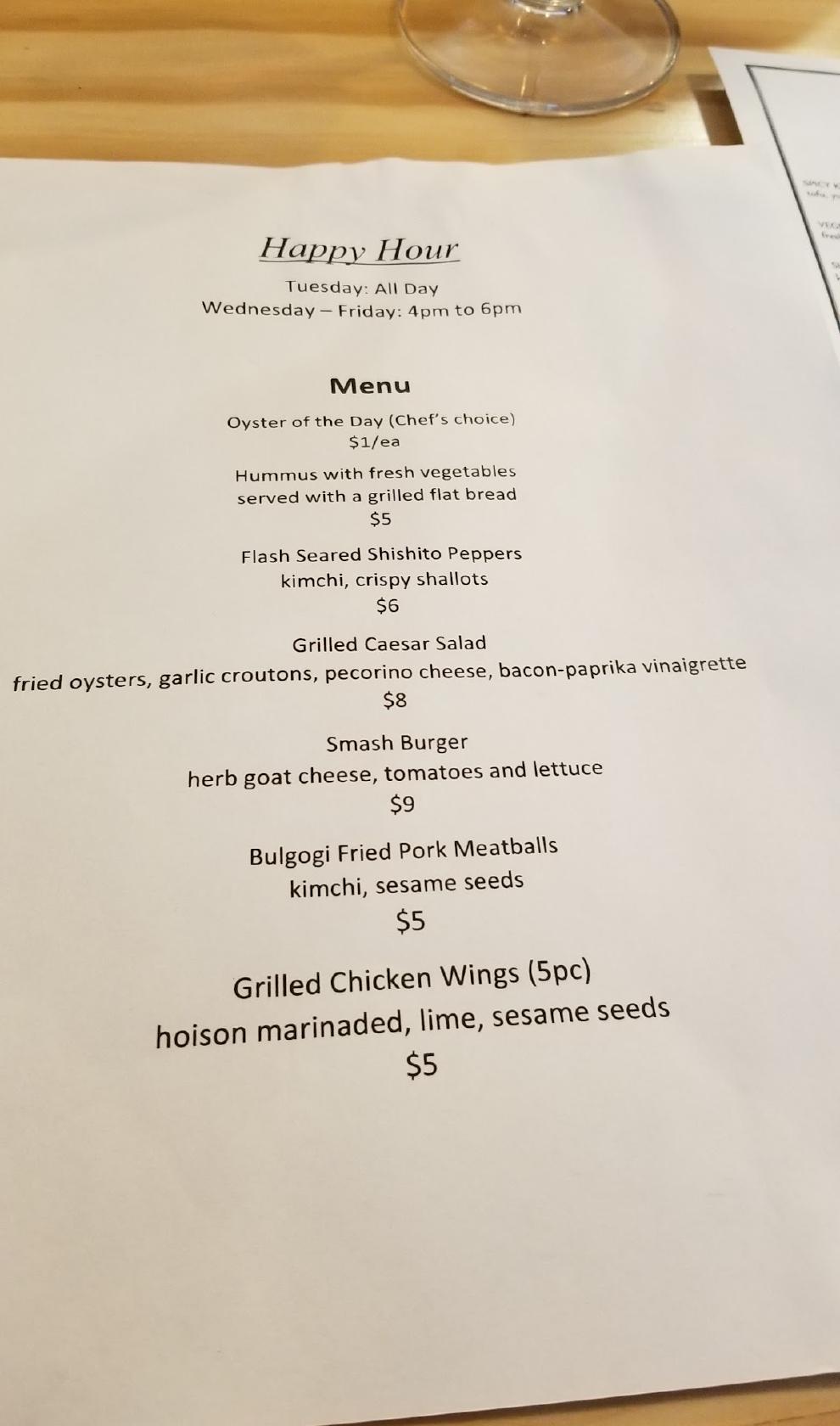 Menu at Wild Roots Restaurant, West Allis