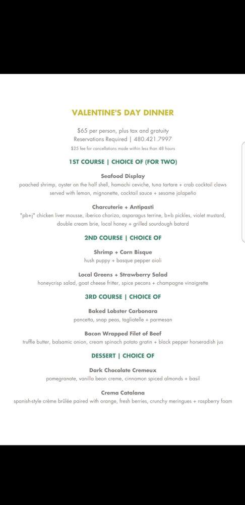 Menu at ZuZu pub & bar, Scottsdale, E Main St