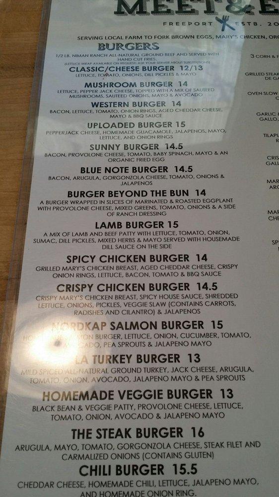 Menu at Meet & Eat restaurant, Sacramento