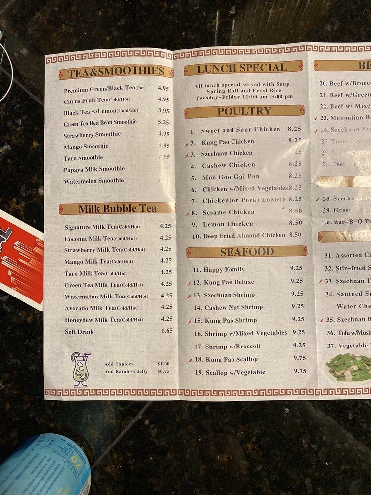 Menu at Weihai House Chinese Food Take-out restaurant, Port Orchard