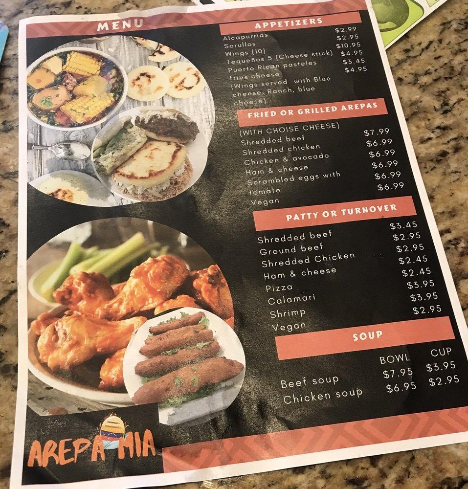 Menu at Arepa Mia Bar & Restaurant, Florida, Lutz