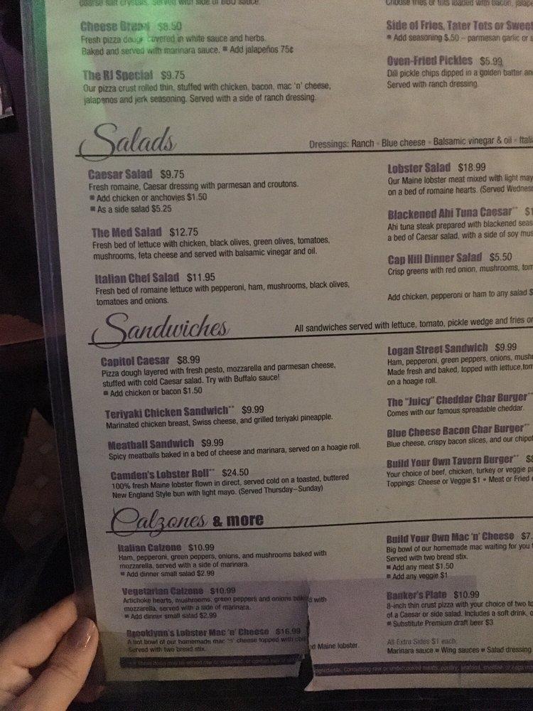 Menu at Capitol Hill Tavern pub & bar, Denver, Logan St