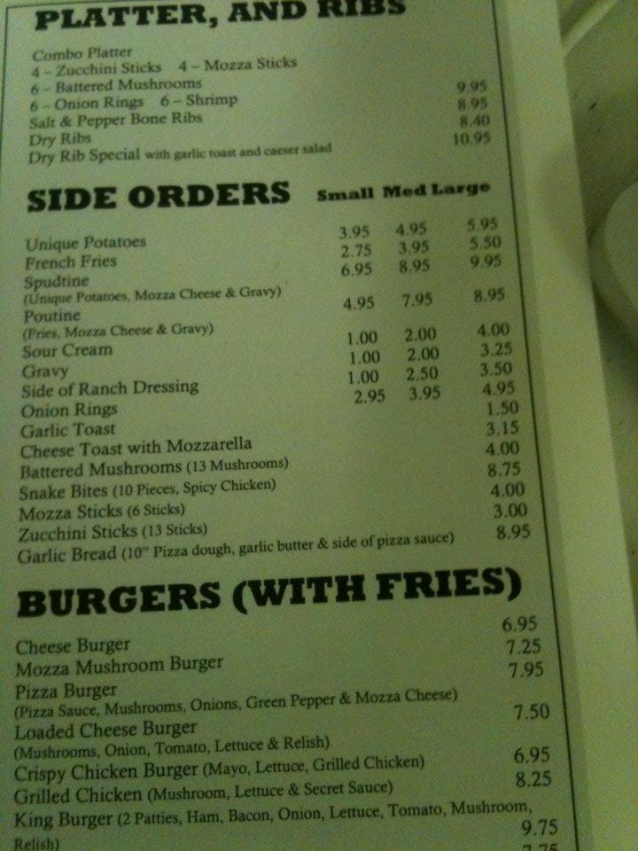 Menu at Cypress Pizza and Chicken restaurant, Maple Creek