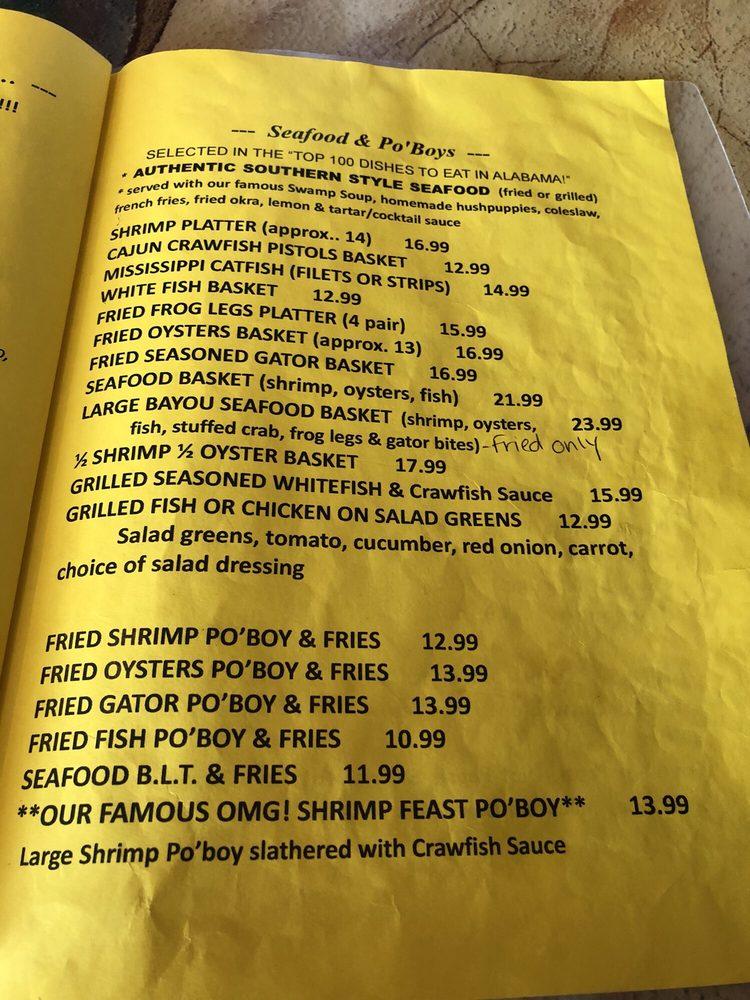 Menu at Fish River Grill restaurant, Gulf Shores
