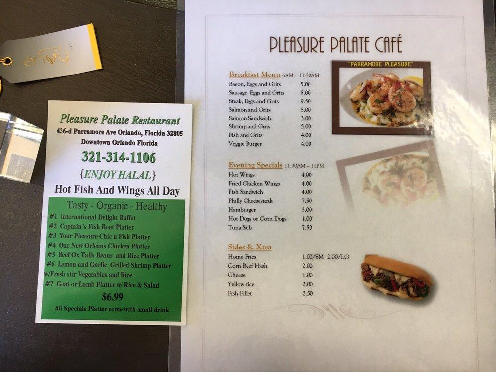 Menu at Pleasure Palate Restaurant Orl, Orlando