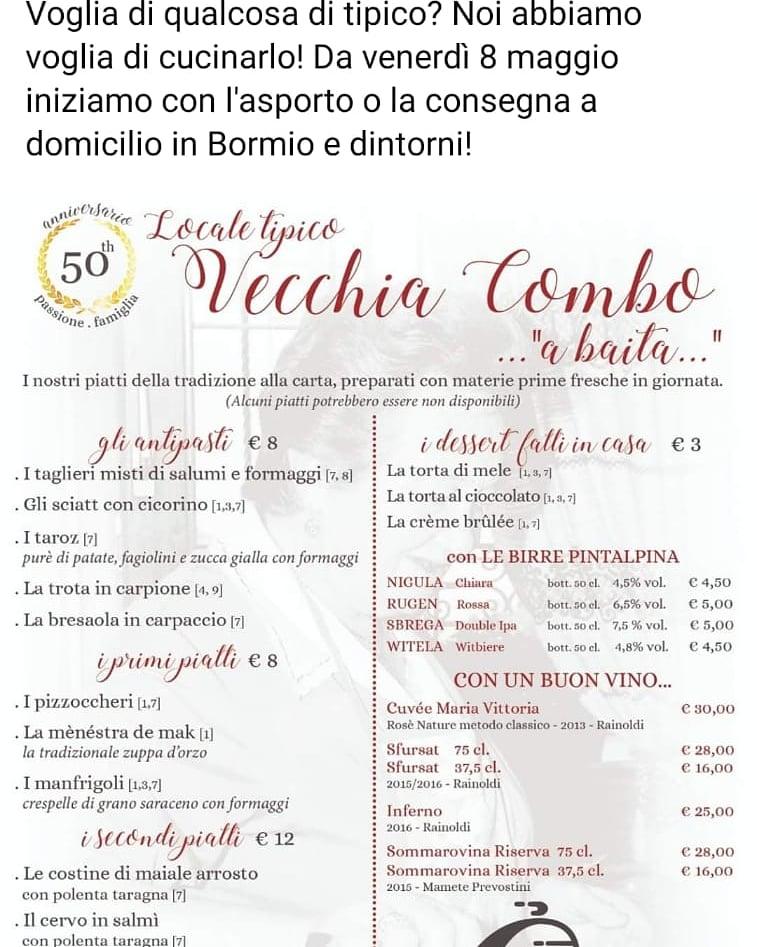 Menu da Ristorante Vecchia Combo, Bormio