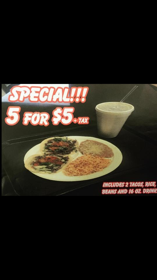 Menu at Tacos El Toro restaurant, Bakersfield, Wible Rd