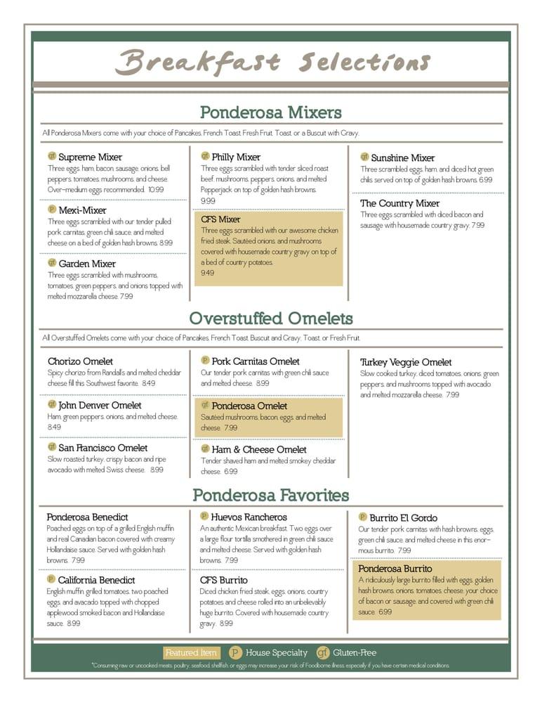 Menu at The Northern Pines Restaurant, Flagstaff
