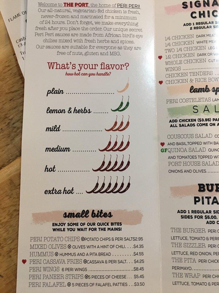 Menu at The Port Of Peri Peri restaurant, Fremont