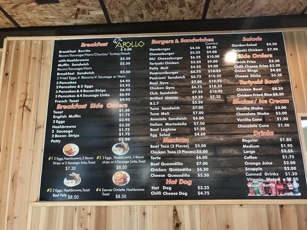 Menu at Apollo Restaurant, Burbank