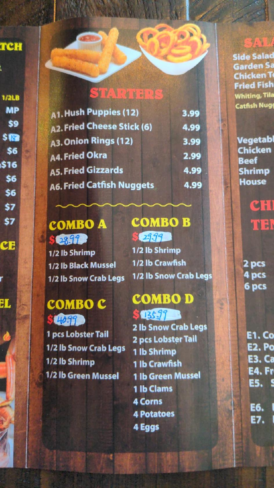 Menu at FISH & CAJUN CRAB restaurant, Winder