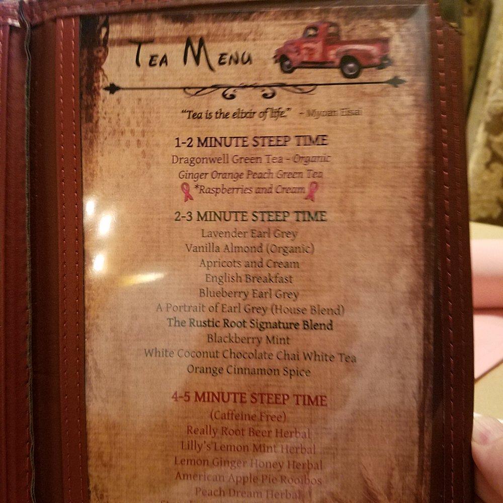 Menu at Rustic Root restaurant, Beech Grove