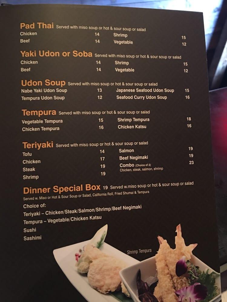 Menu at Aiko Asian Bistro restaurant, Melville