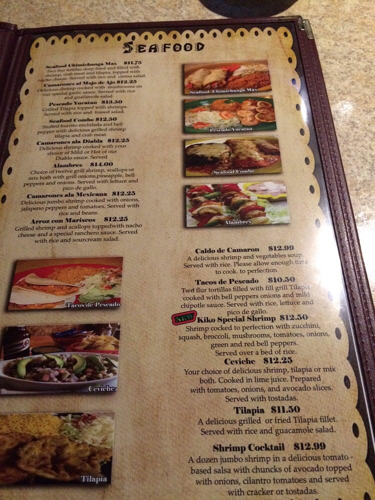 Menu at Cinco de Mayo Mexican Cuisine restaurant, Moncks Corner