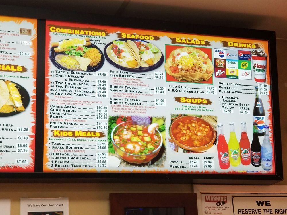 Menu at El Ranchito Taco Shop restaurant, Hemet, E Florida Ave