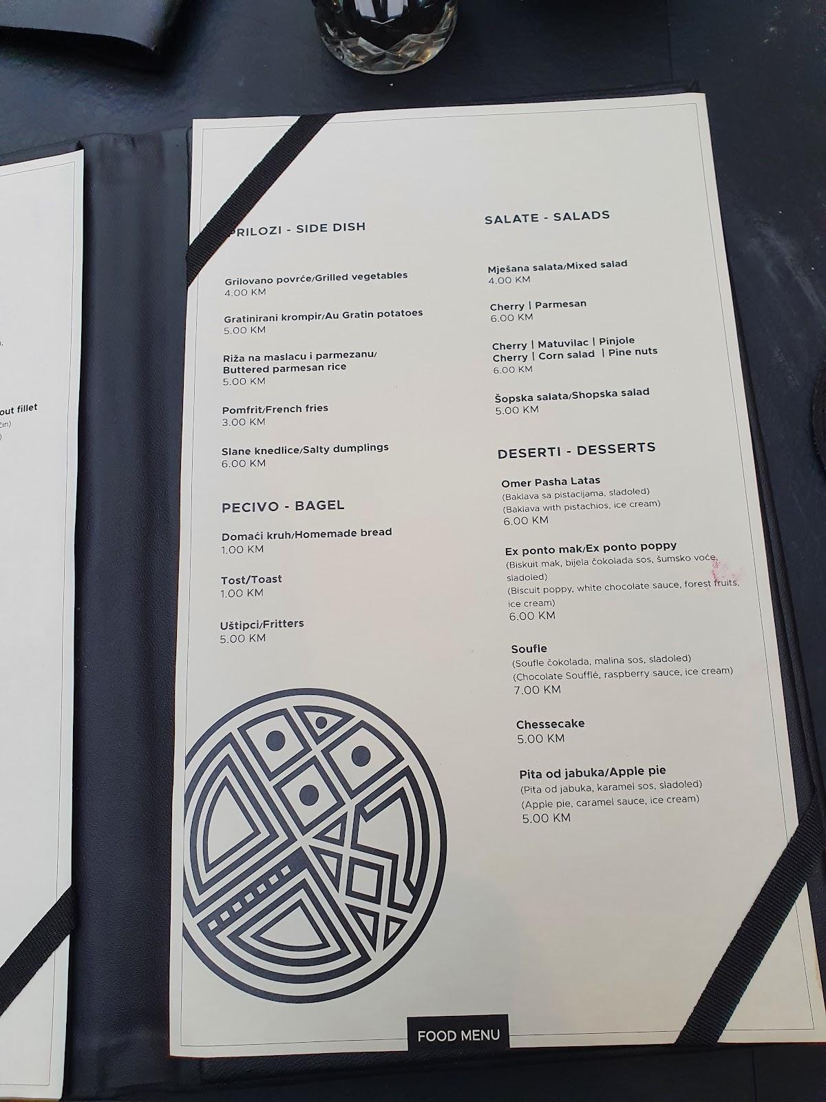 Menu at Ex ponto Bar & Restaurant, Travnik