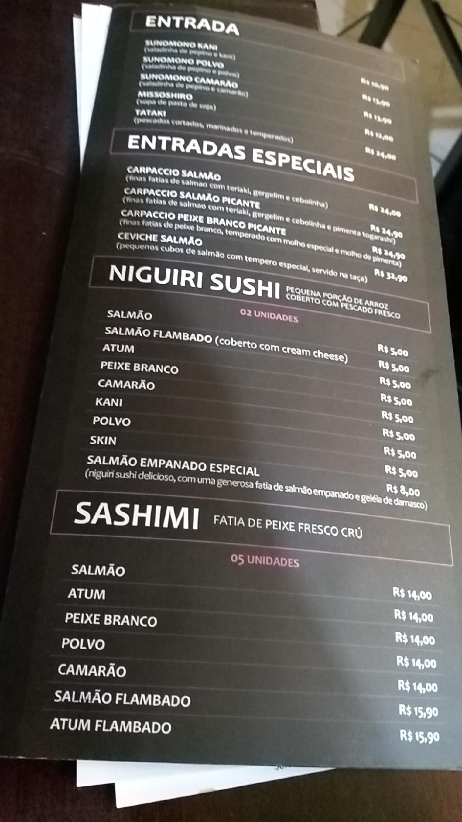 Menu em Hikari restaurante, Volta Redonda, Rua 2
