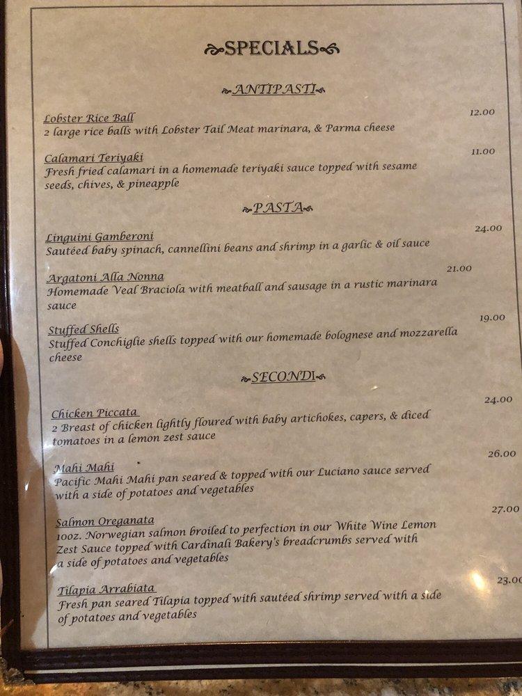 Menu at Cafe Mauro, Carle Place