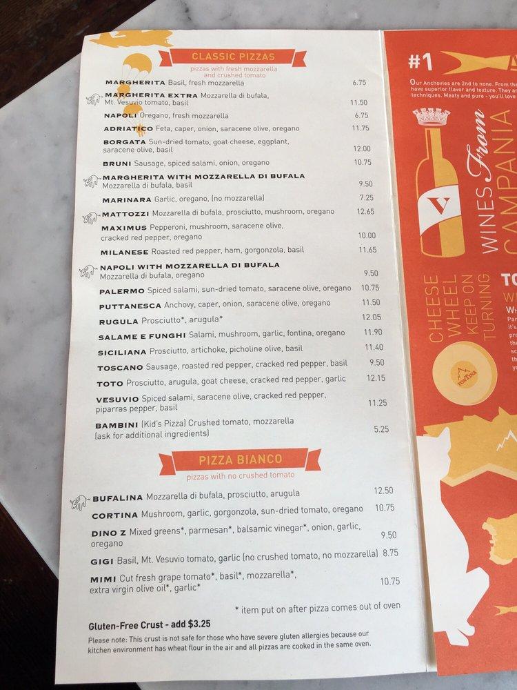 Menu at Punch Pizza Grand Avenue pizzeria, Saint Paul, 769 Grand Ave