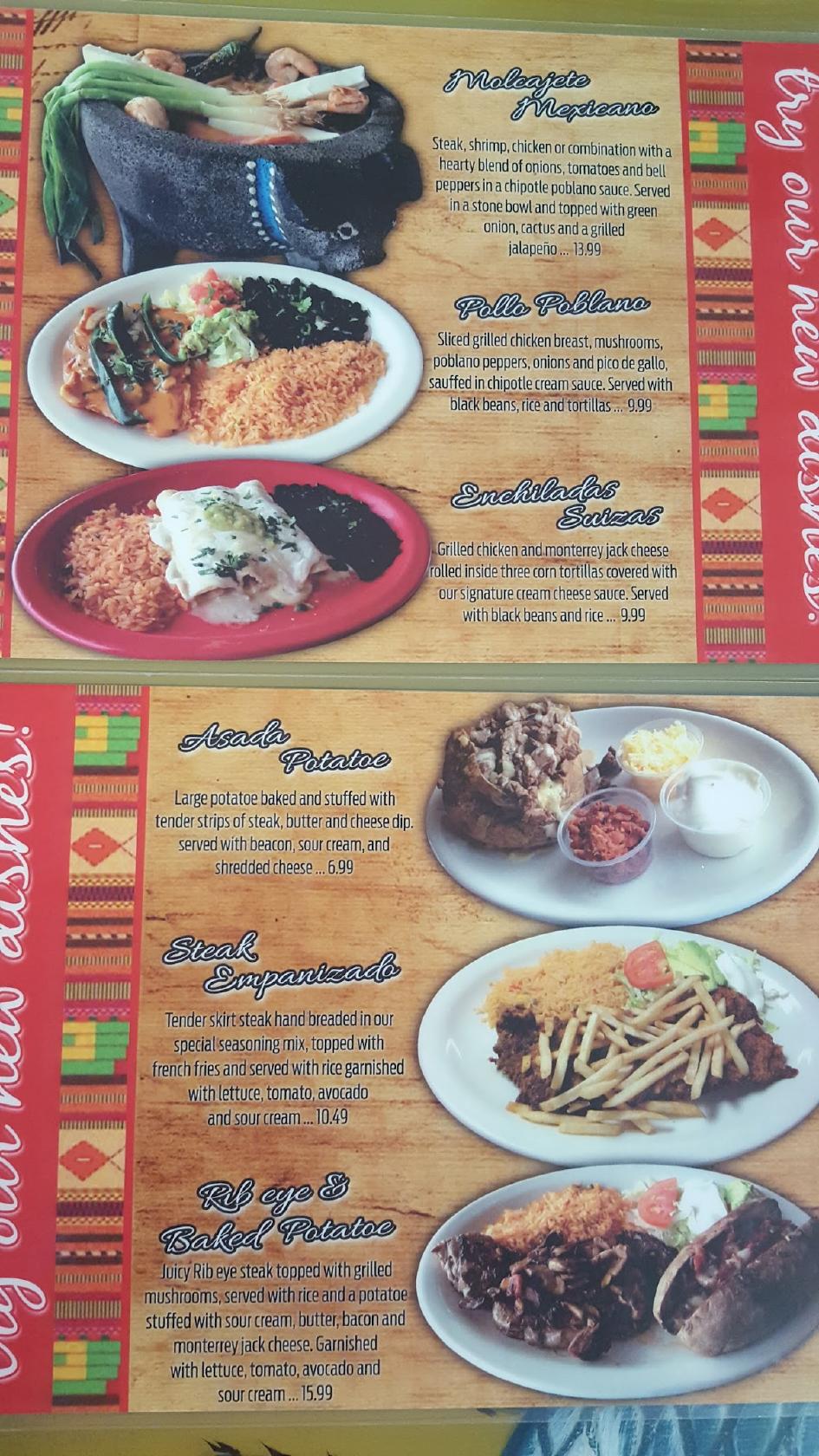 Menu at Maria Mexican Restaurant, Independence
