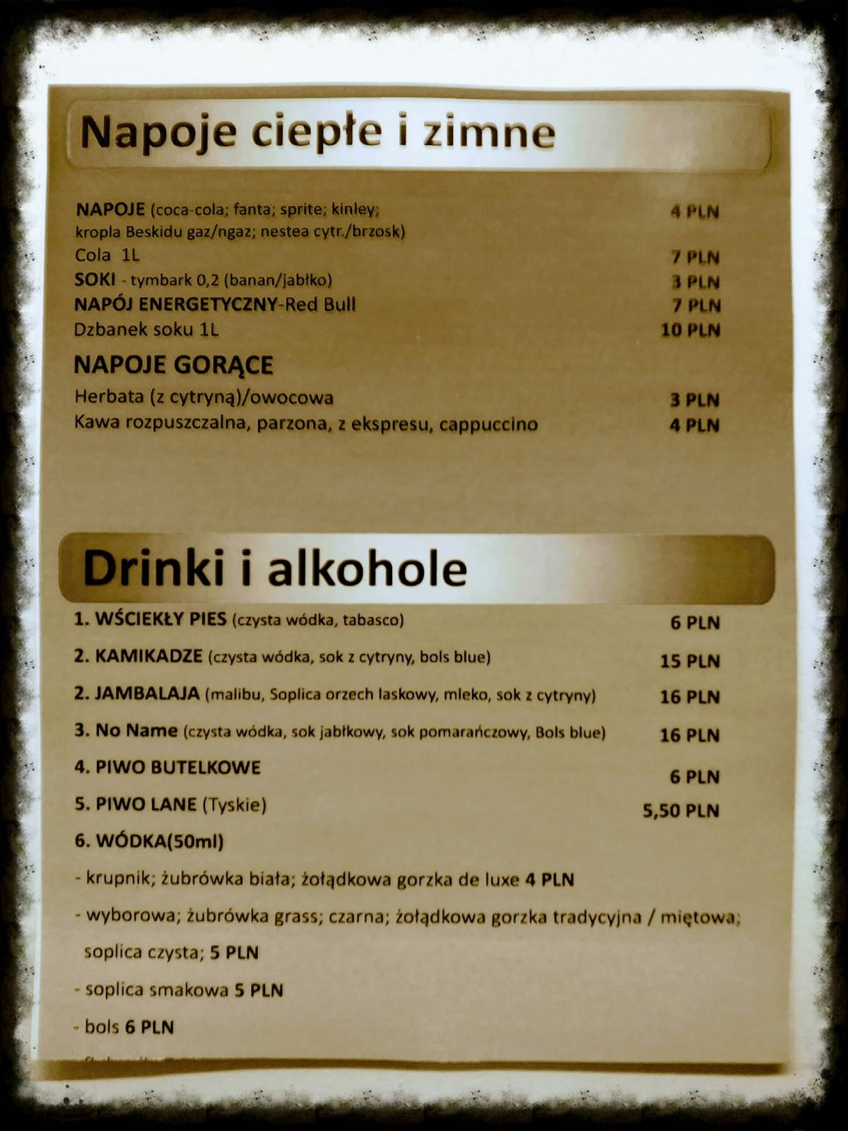 Menu at NO NAME pub & bar, Lubatowa