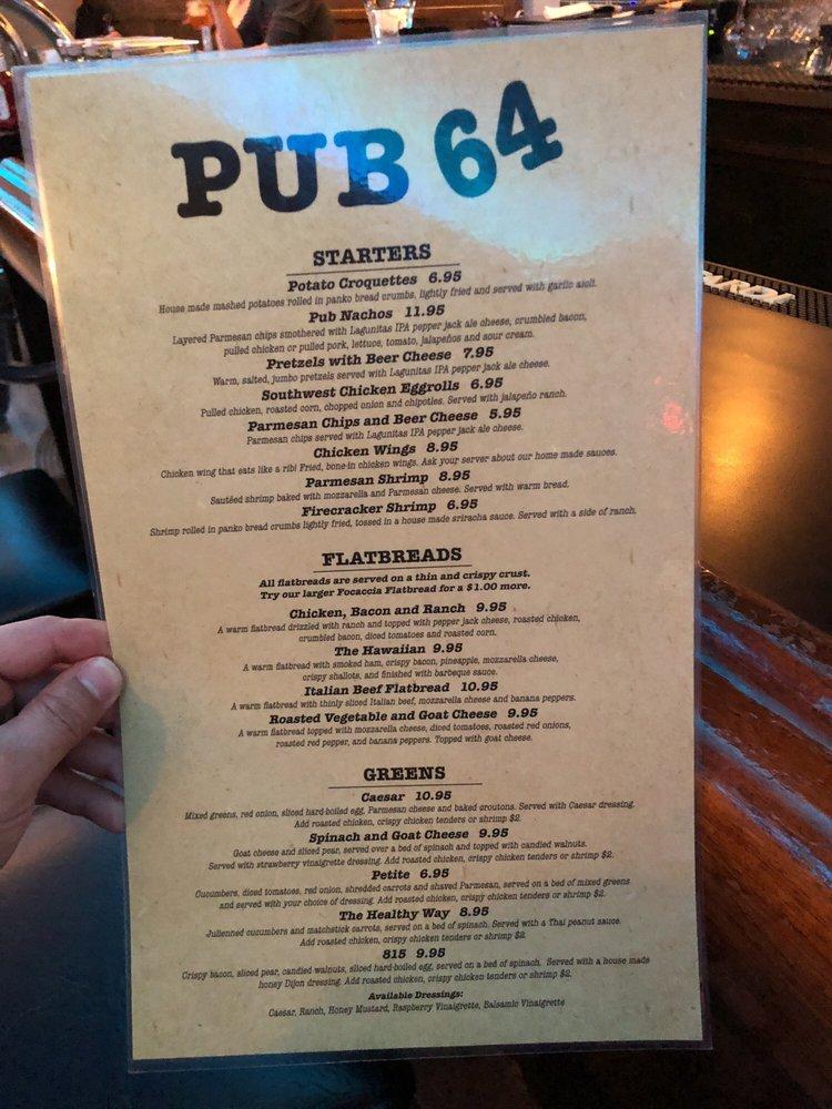 Menu at Pub 64, Sycamore