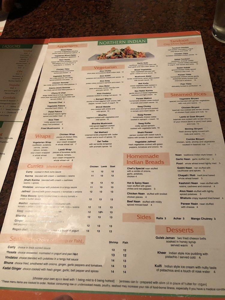 Menu at Elephant Walk Indian Bar and Grill, Cincinnati