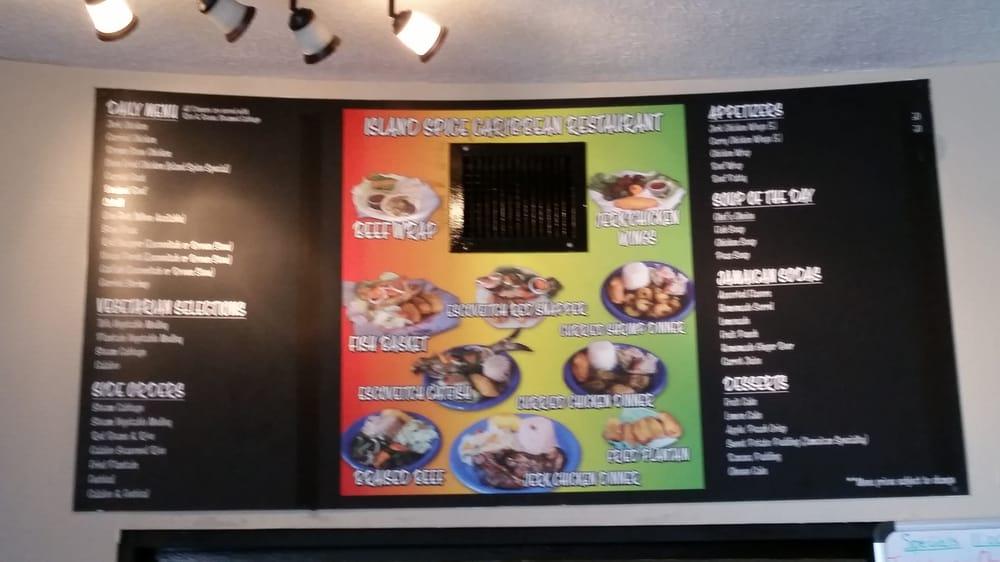 Menu at Island Spice restaurant, Kansas City