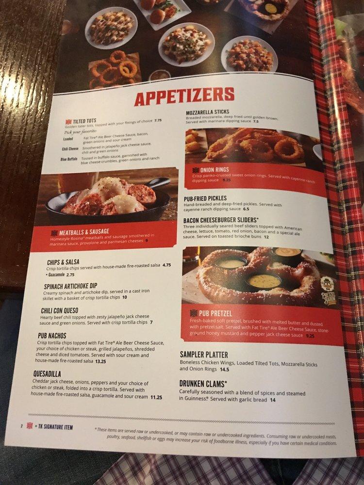 Menu at Tilted Kilt Pub and Eatery Sicklerville, NJ, Washington Township