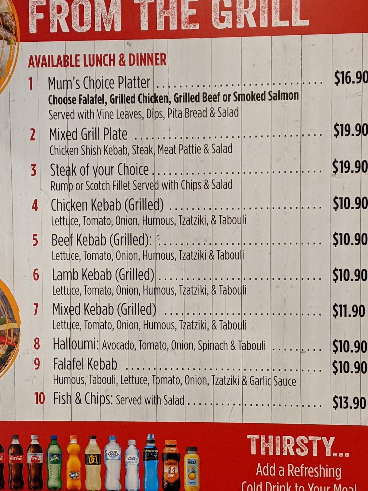 Menu at 3 Steps Cafe., Bondi