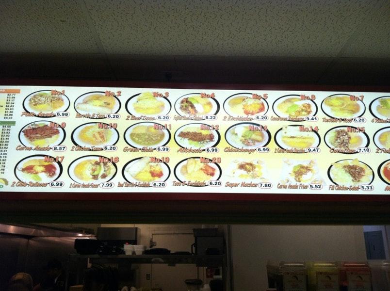 Menu at Filibertos Mexican restaurant, Albuquerque, Eubank Blvd NE