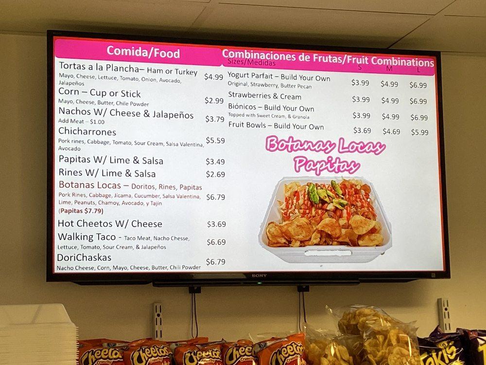 Menu at Paleteria Y Neveria La Rosita desserts, South Bend