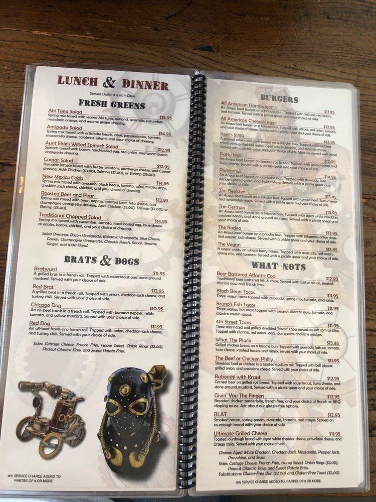Menu at Steampunk Café & Grill cafe, Tehachapi