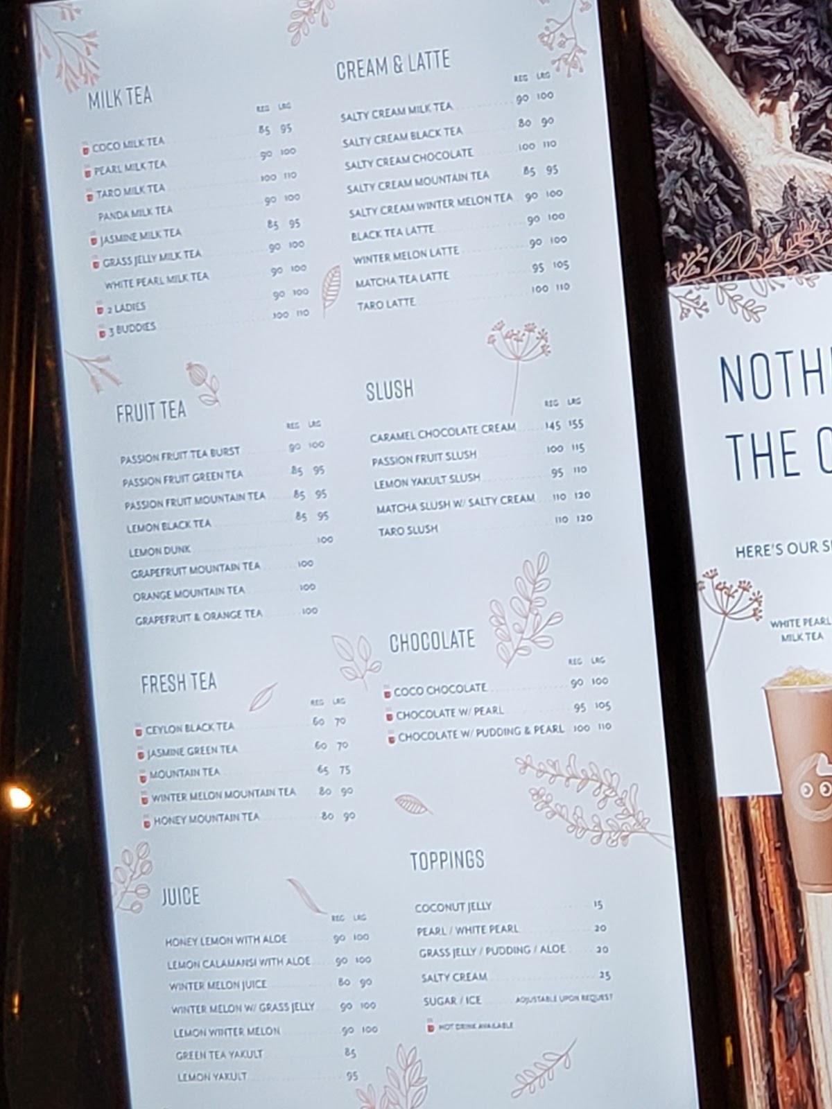 Menu at CoCo Fresh Tea & Juice- Ayala Cebu cafe, Cebu City, ayala center