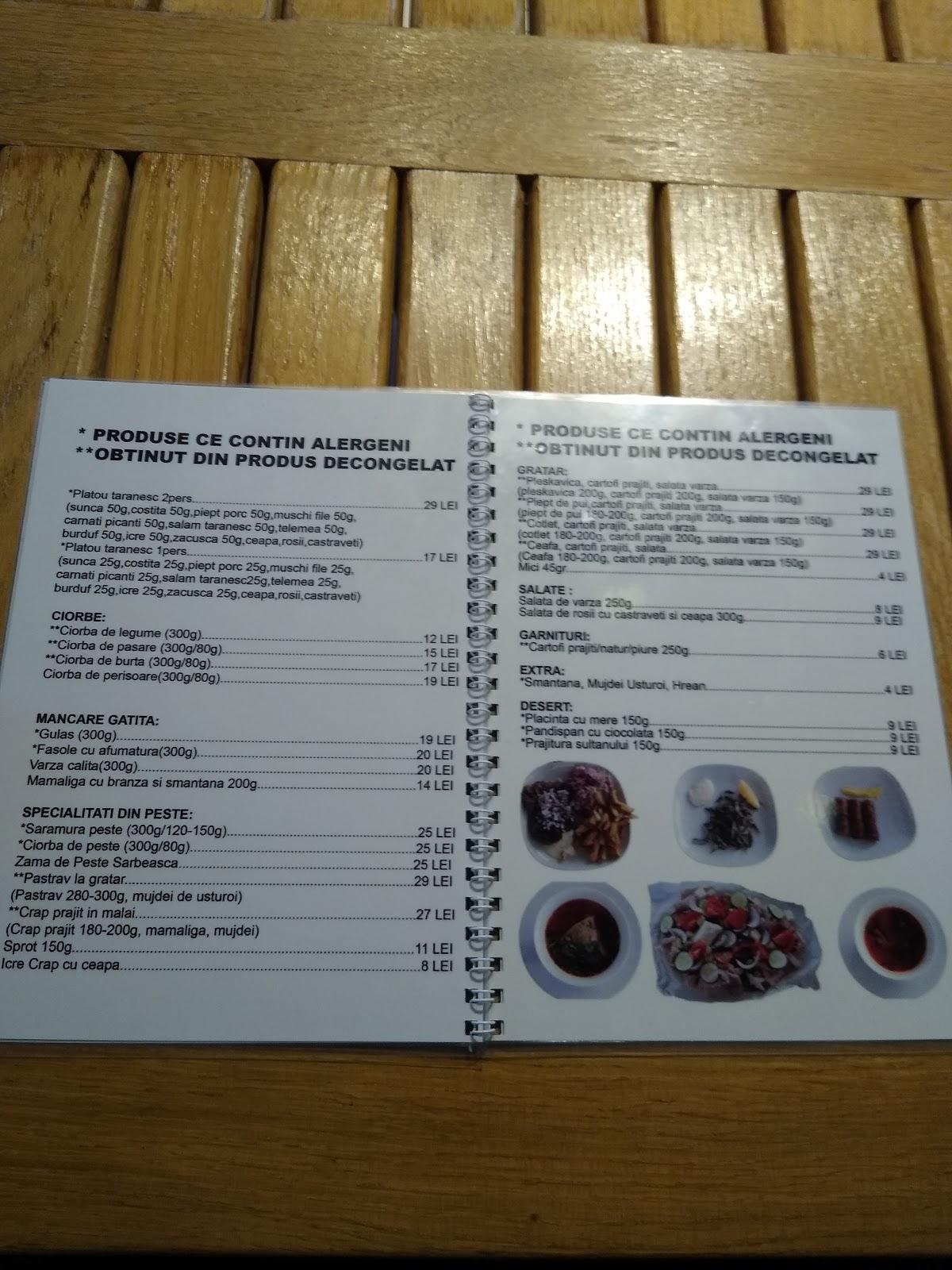 Menu at Restaurant Vento, Dubova