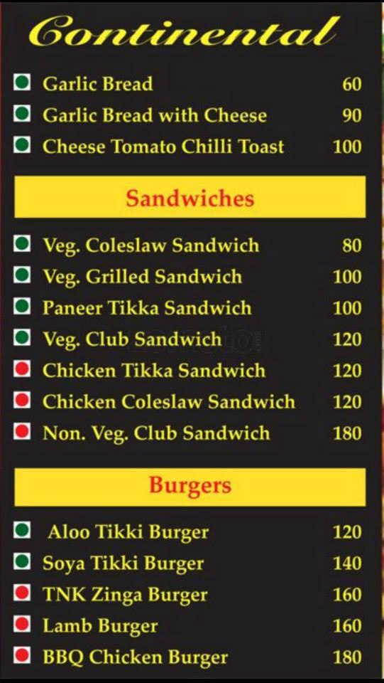 Menu at The Night Kitchen, Delhi