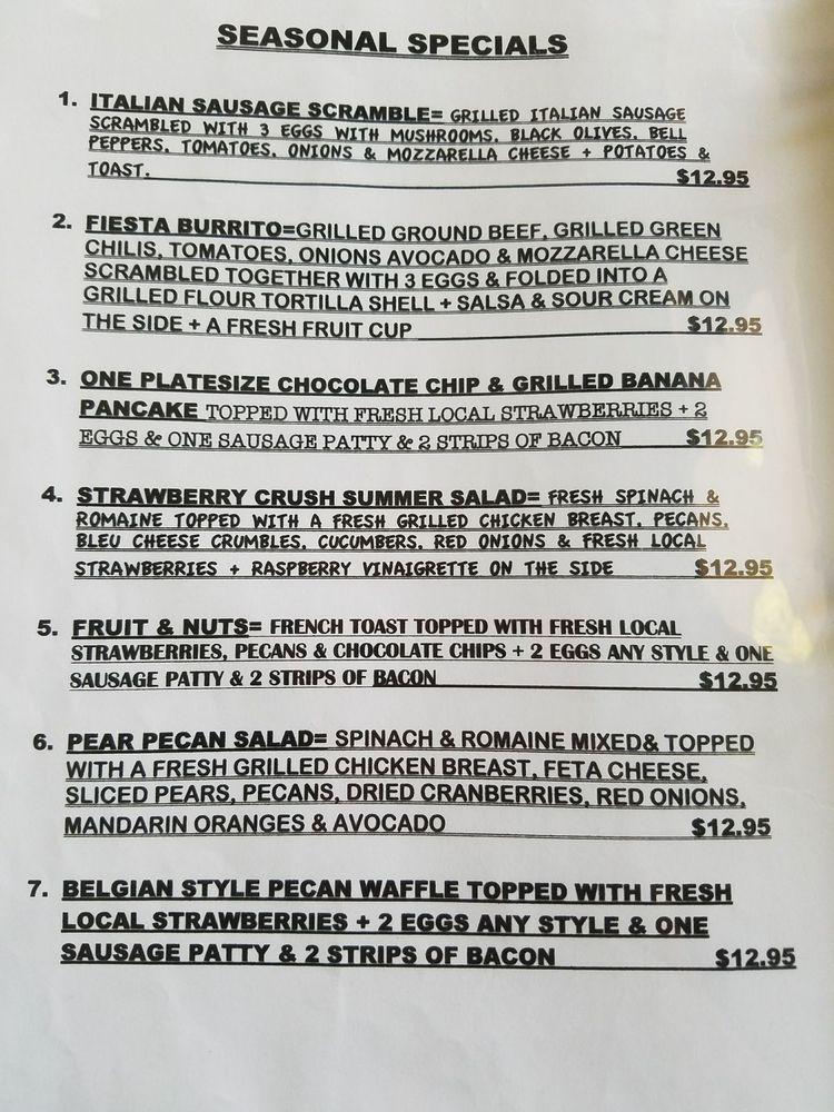 Menu at Valley Café cafe, Fairfield