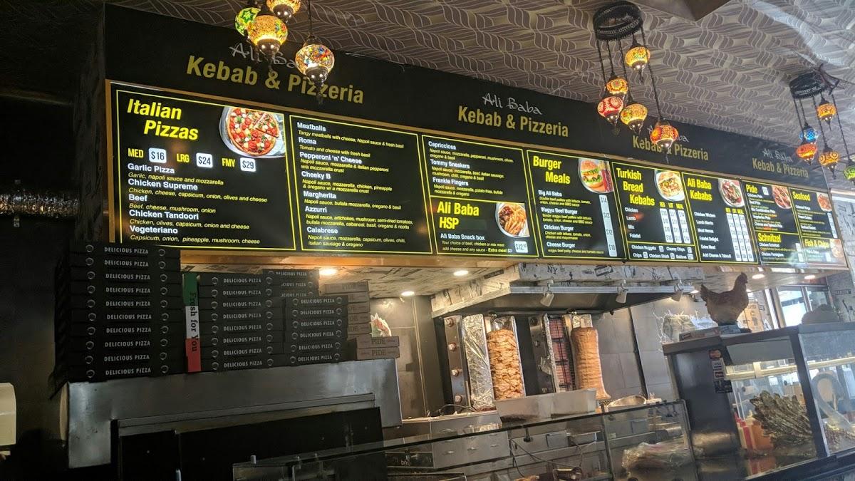 Menu at Ali Baba Kebab & Pizzeria, Yarrawonga