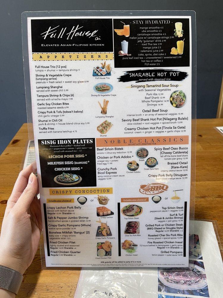 Carta de FULL HOUSE BBQ, Las Vegas