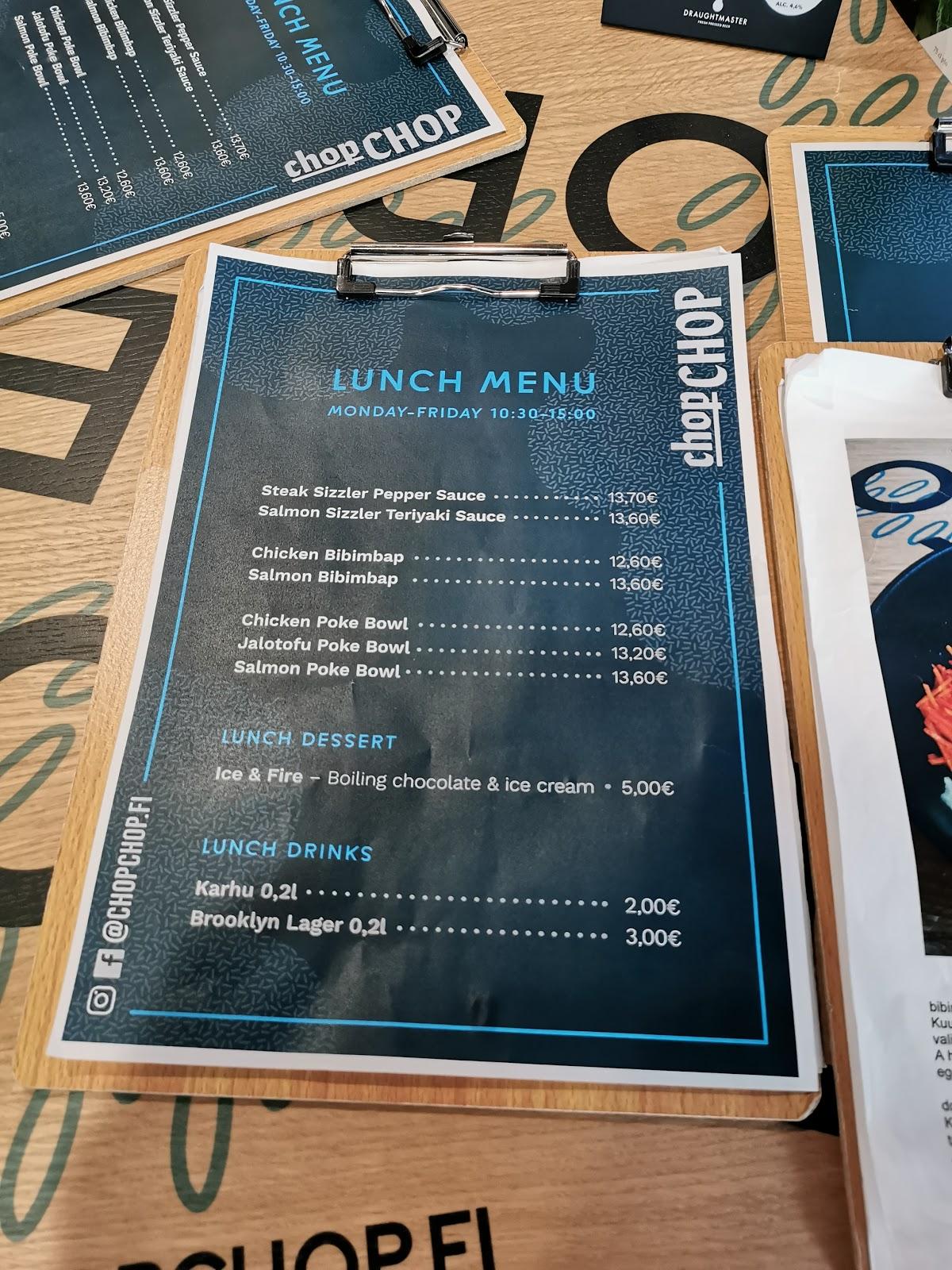 Menu at Sizzle Station restaurant, Espoo