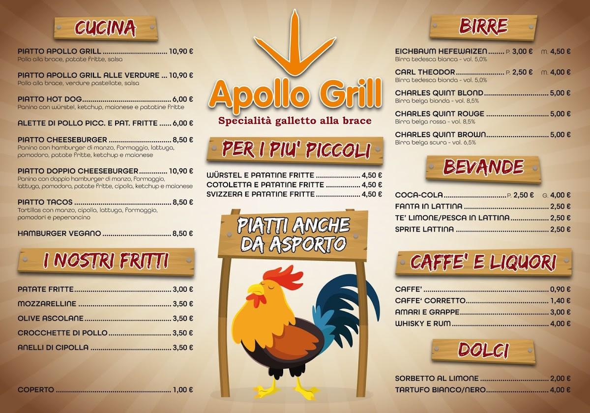 Menu at Apollo Grill restaurant, Rovigo