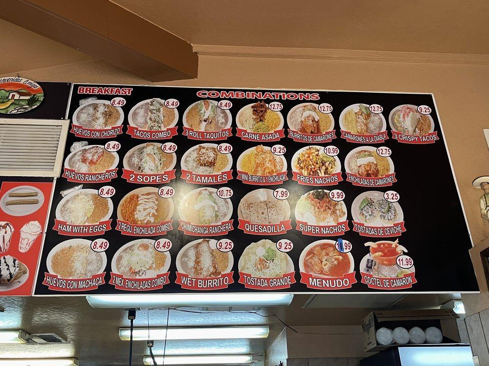 Menu at Los Tres Toritos restaurant, Reno