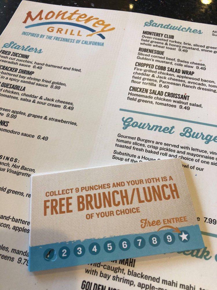 Menu at Monterey Grill restaurant, Port Orange