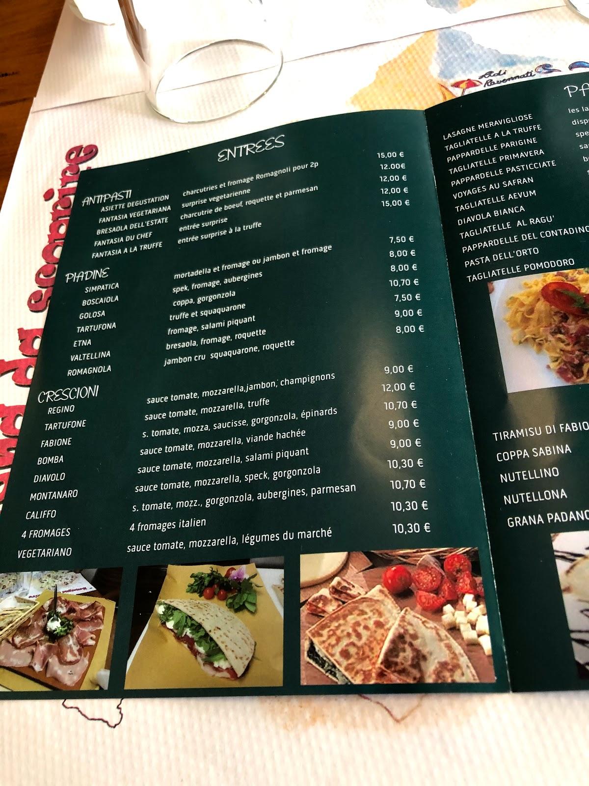 Menu at romagna mia restaurant, Antibes