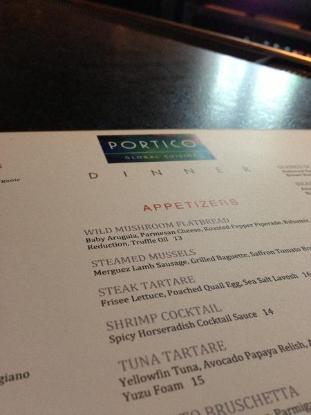 Menu at Portico Global Cuisine restaurant, Atlanta