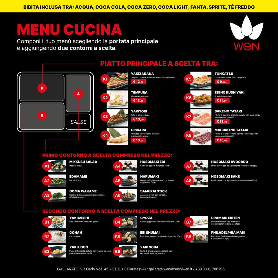 Menu da WEN ristorante, Gallarate