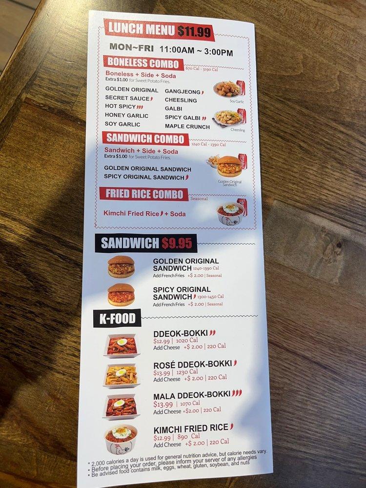 Menu at bb.q Chicken National City restaurant, National City