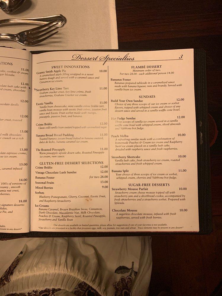 Menu at Bern's Steak House pub & bar, Tampa, S Howard Ave