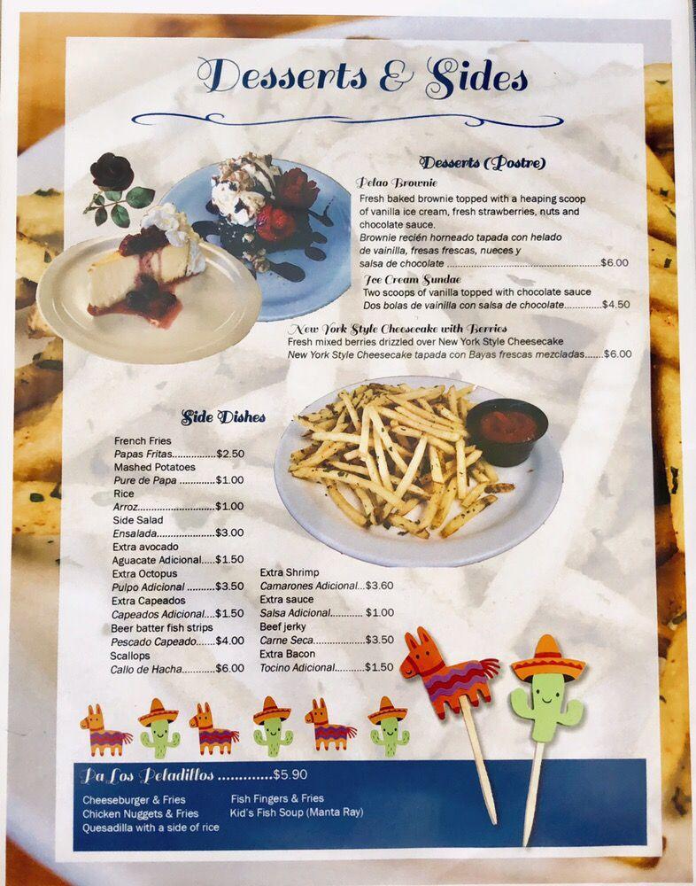 Menu at El Camaron Pelao restaurant, Anthony
